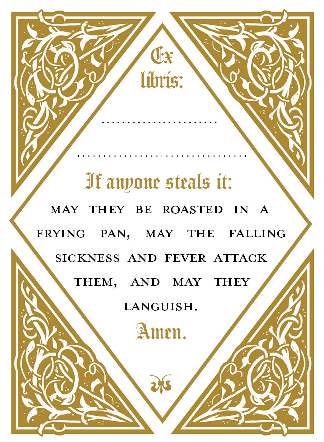 Book Curse ex libris bookplate stickers | Fleur & Fable